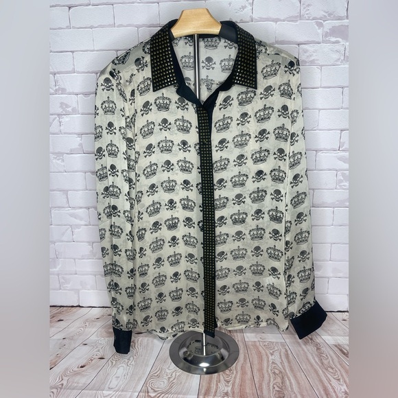 Rehab | Shirts | Rehab Skull Print Blouse | Poshmark